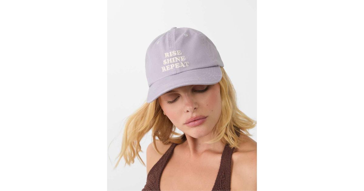 Stradivarius Embroidered Slogan Cap in Pink | Lyst UK