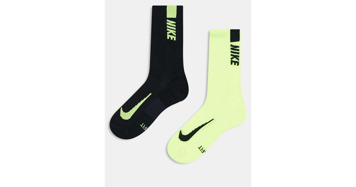 Nike Multplier 2 Pack Crew Socks in Green for Men | Lyst