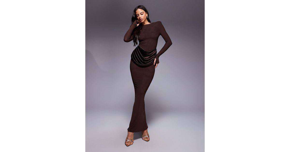 Wanderdoll Wander Doll Eman Long Sleeve Slash Neck Satin Drape Waist ...
