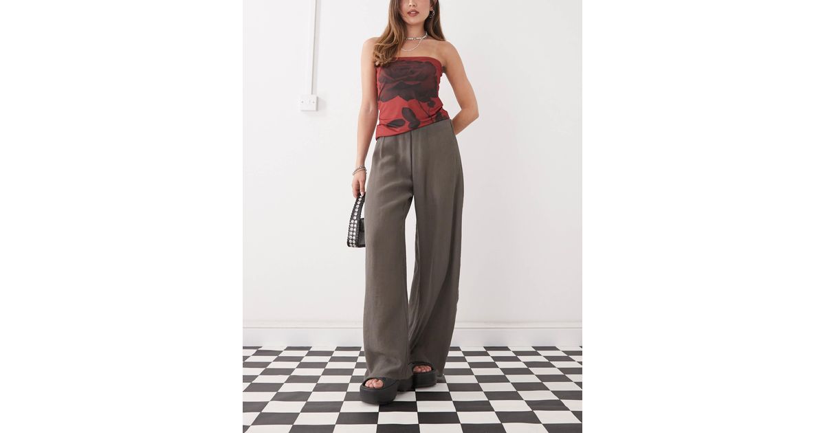 Weekday Wide Leg Plisse Pants | Lyst