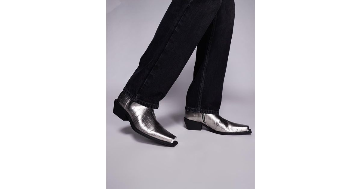 ASOS Cuban Heel Chelsea Boots in Black for Men | Lyst UK