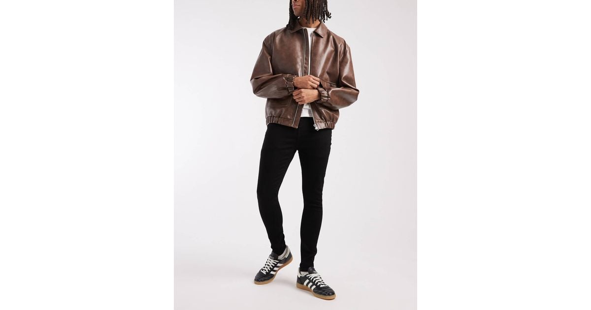 ASOS Spray On Jeans With Powerstretch in Black for Men | Lyst