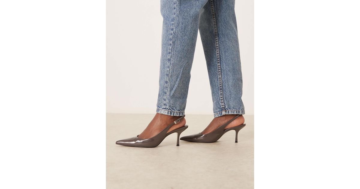 Mango Classic Sling Back Pointed Heel in Blue | Lyst
