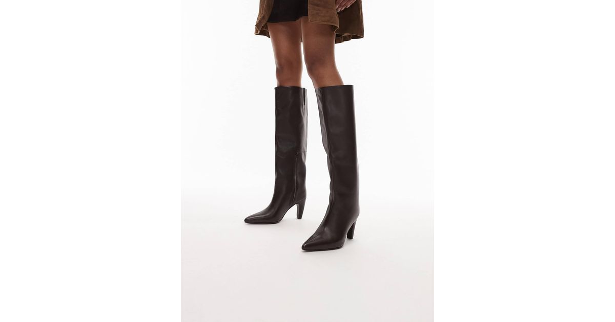 Bronx Low Jadey Knee Boots in Natural | Lyst