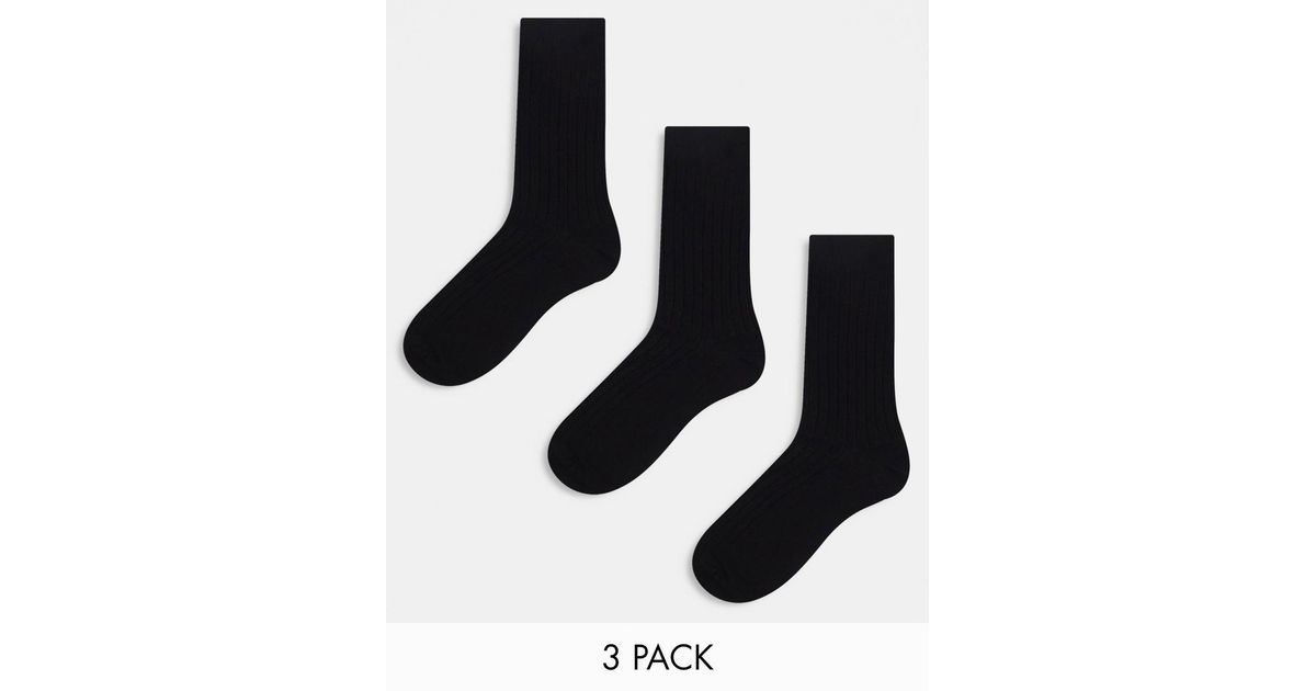 Weekday Noah 3 Pack Socks in Black for Men | Lyst UK