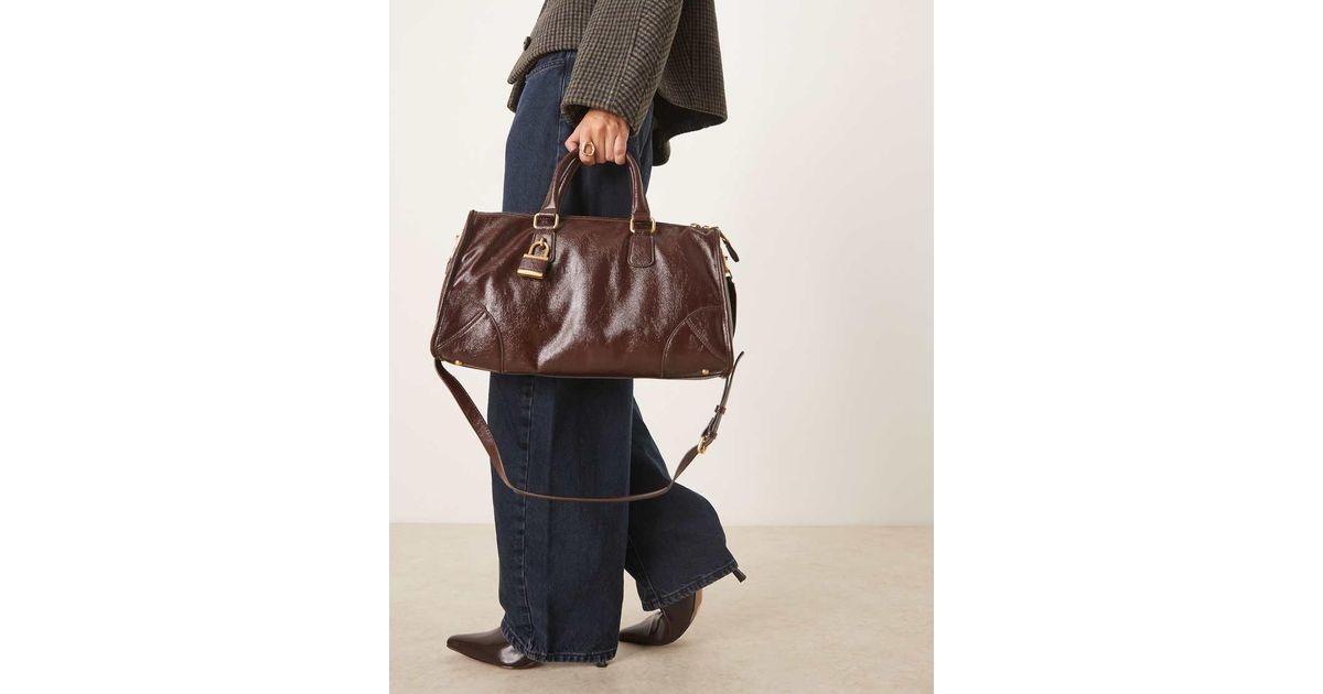 Mango Lock Charm City Bag in Blue | Lyst UK