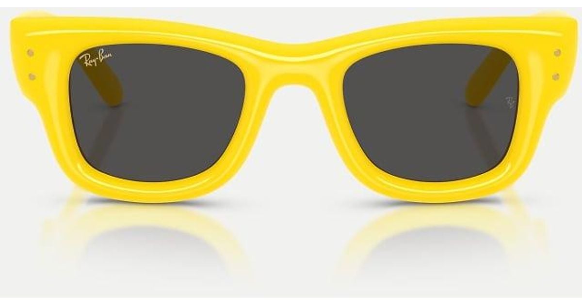 Ray-Ban Wayfarer Puffer Square Sunglasses With Lens in Yellow | Lyst UK