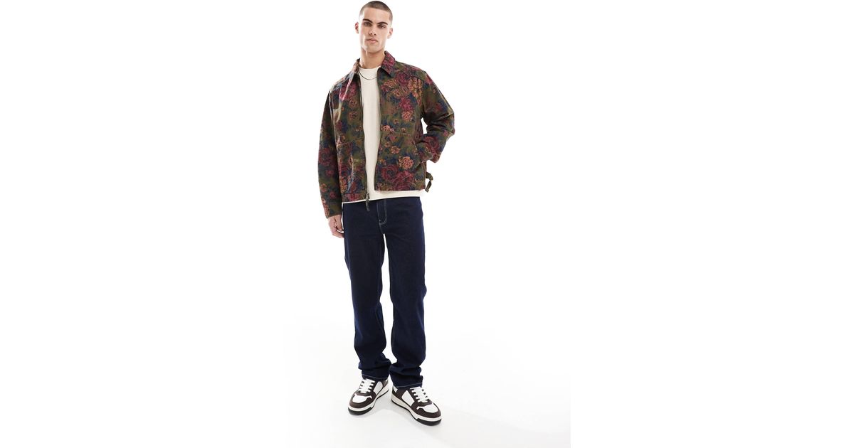 Levi's Polk Cotton Twill Floral Print Harrington Jacket Relaxed Fit in ...