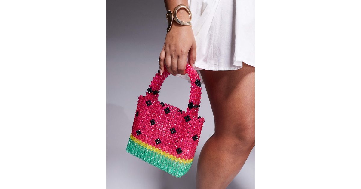 River Island Watermelon Beaded Grab Bag in Red | Lyst