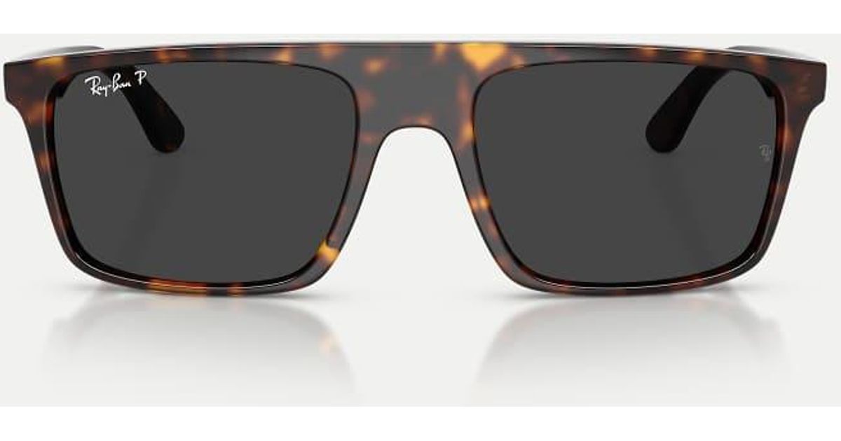 Ray-Ban Square Polarised Sunglasses With Lens in Brown | Lyst UK