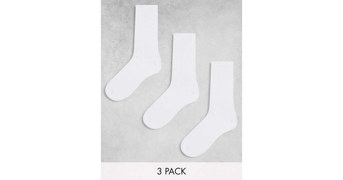 Weekday Noah 3-pack Socks in White for Men | Lyst UK