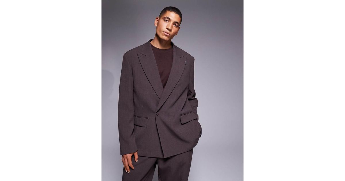 River Island Relaxed Wrap Suit Jacket in Purple for Men | Lyst UK