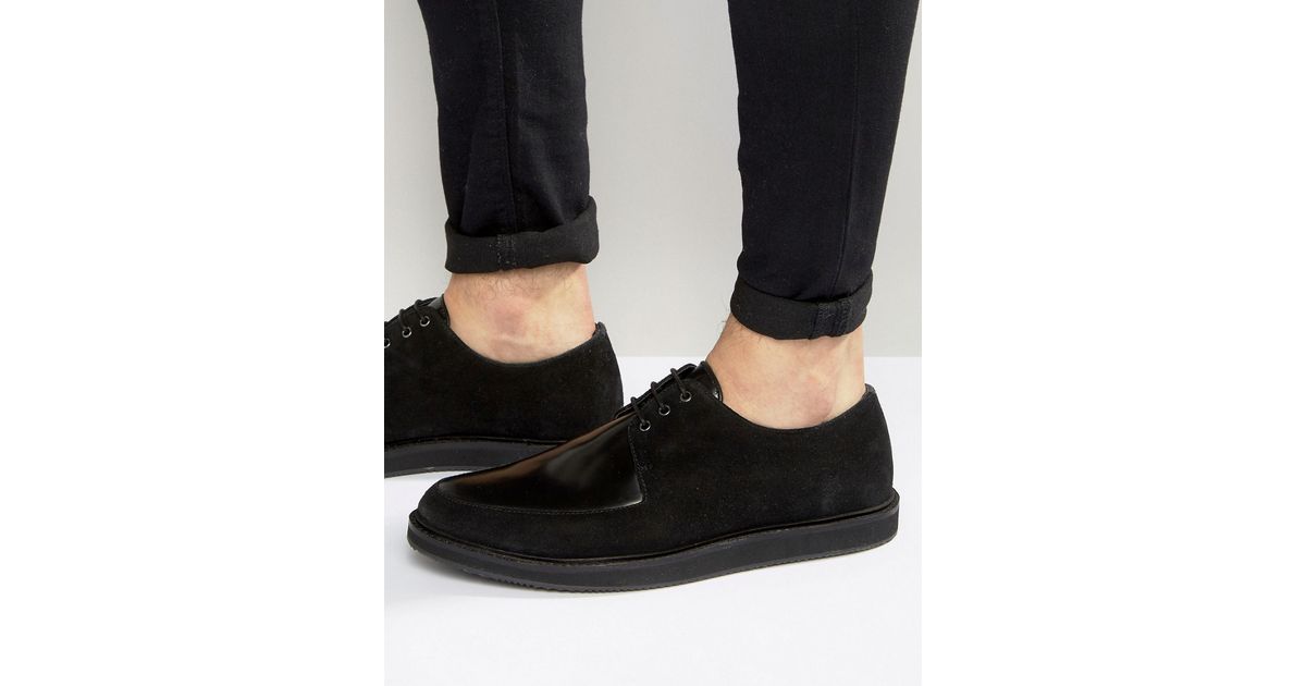 ASOS Brothel Creepers In Black Leather And Suede for Men | Lyst UK