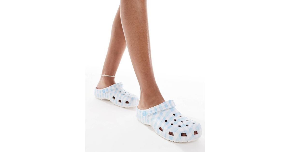 Crocs™ Classic Gingham Clogs in White | Lyst