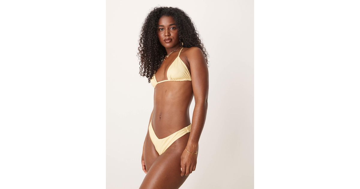 ASOS Triangle Bikini Top Co-ord in Yellow | Lyst