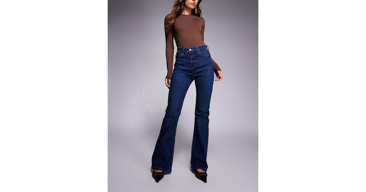 River Island Sculpt Flare Jeans in Blue | Lyst UK