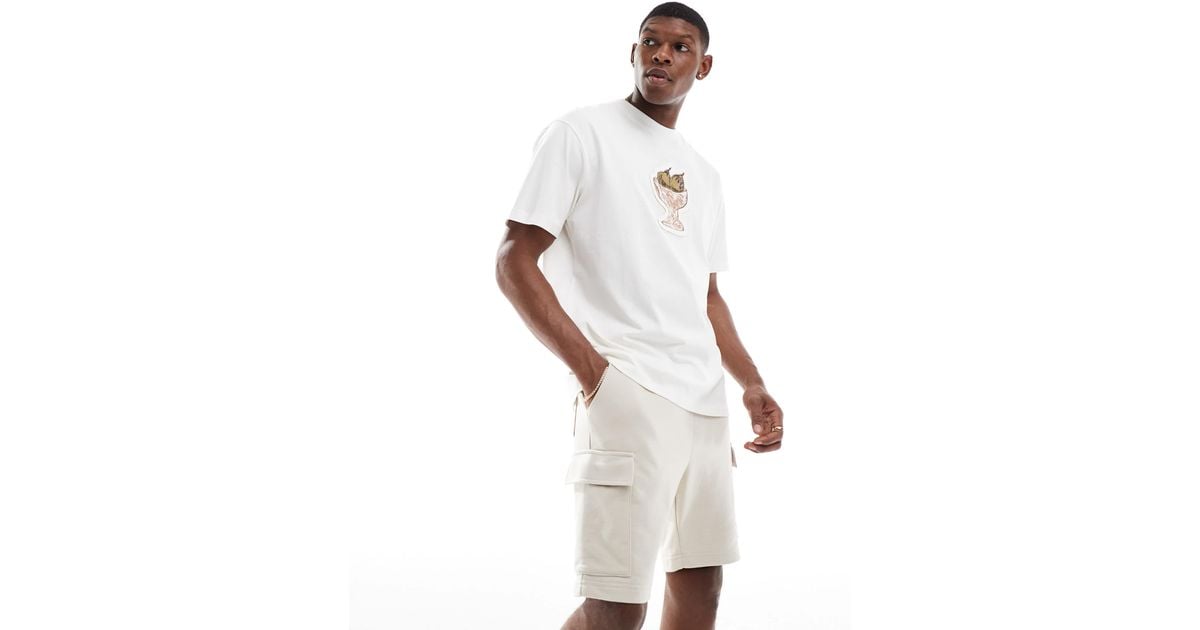 JJ Rebel Cargo Jersey Short in White for Men | Lyst