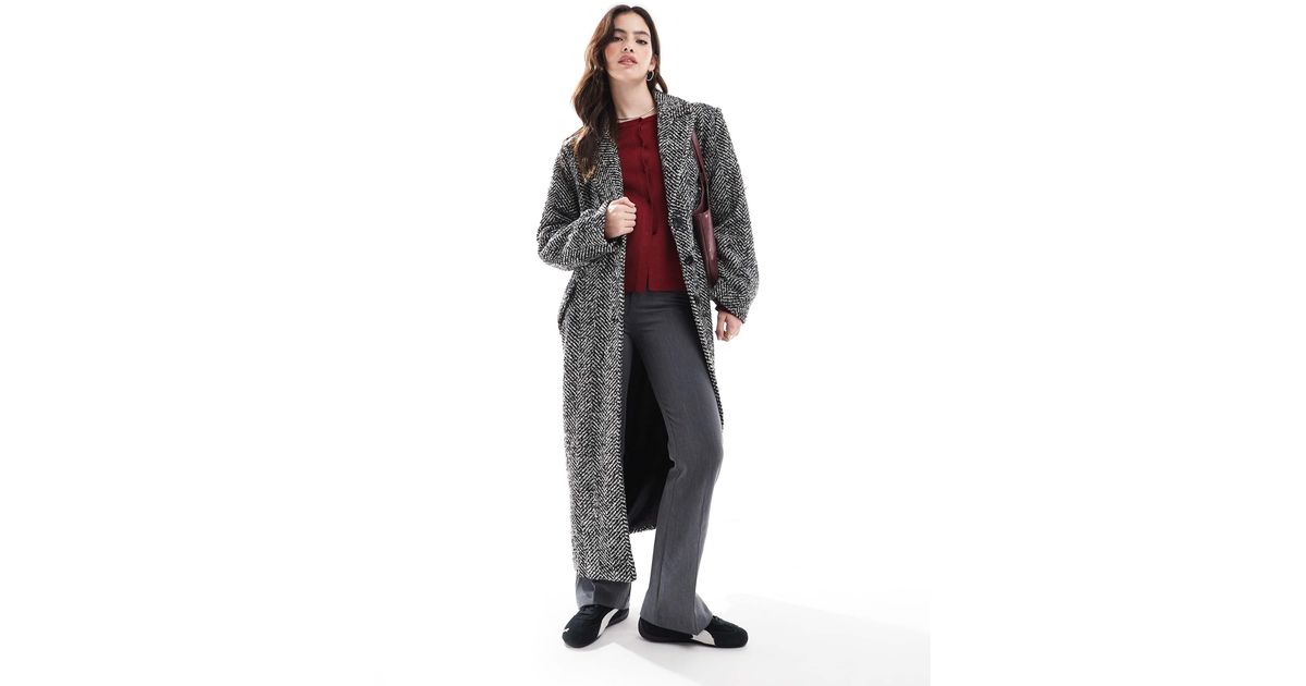 French Connection Herringbone Coat | Lyst