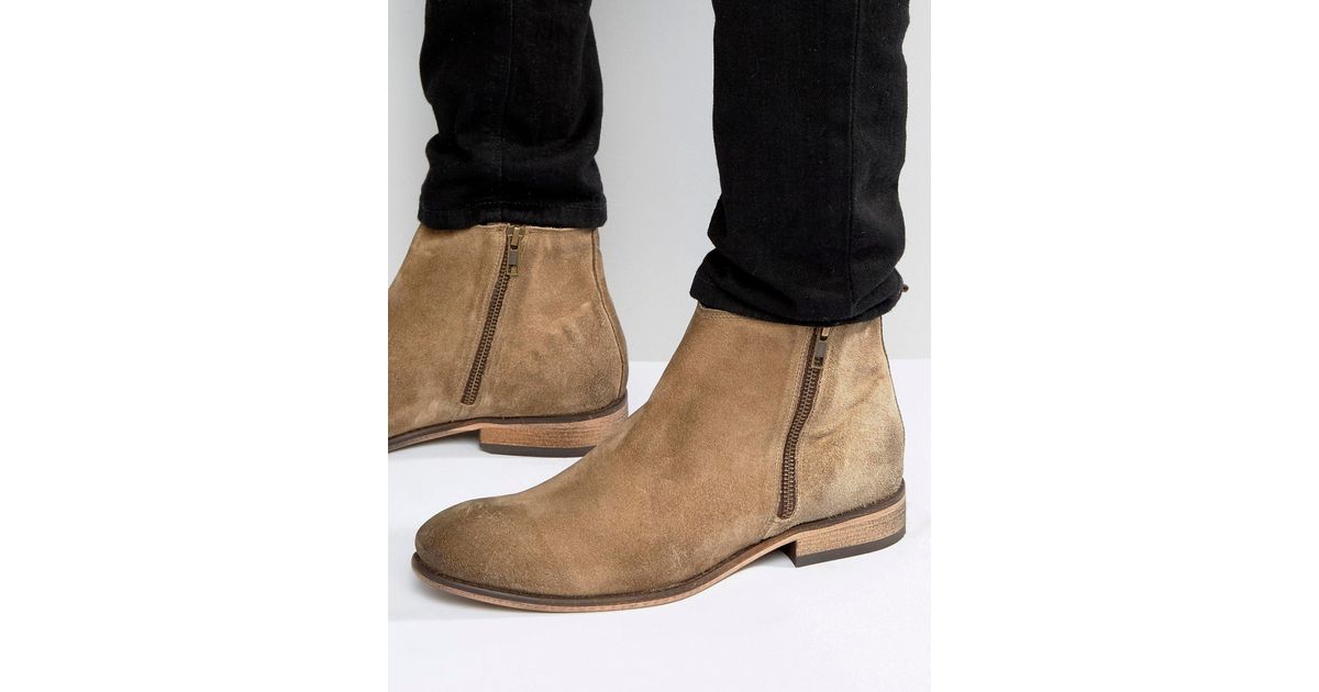 ASOS Chelsea Boots In Stone Suede With Double Zip in Brown for Men | Lyst ASOS Chelsea Boots In Stone Suede With Double Zip in Brown for Men | Lyst