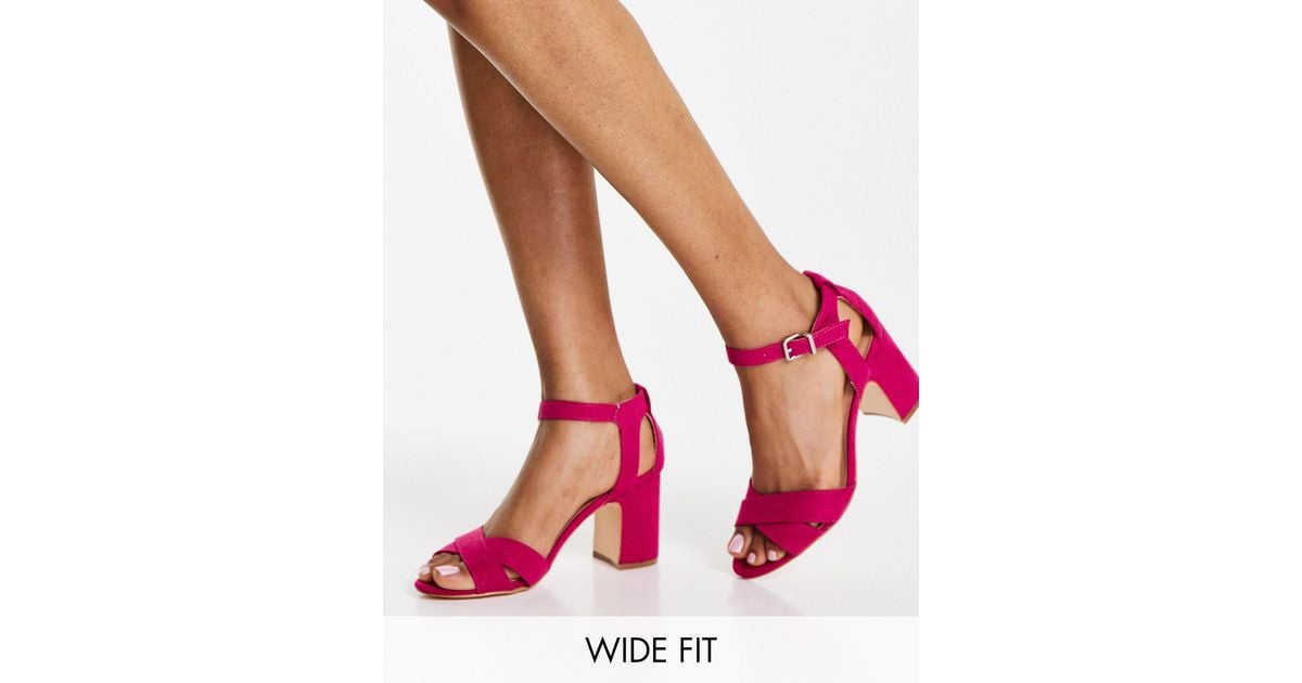 Simply Be Helen Block Heeled Sandals in Pink | Lyst UK