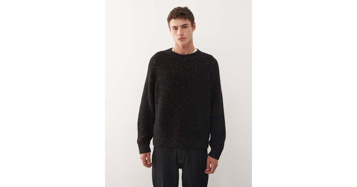 Weekday Wool Blend Oversized Jumper in Black for Men | Lyst UK