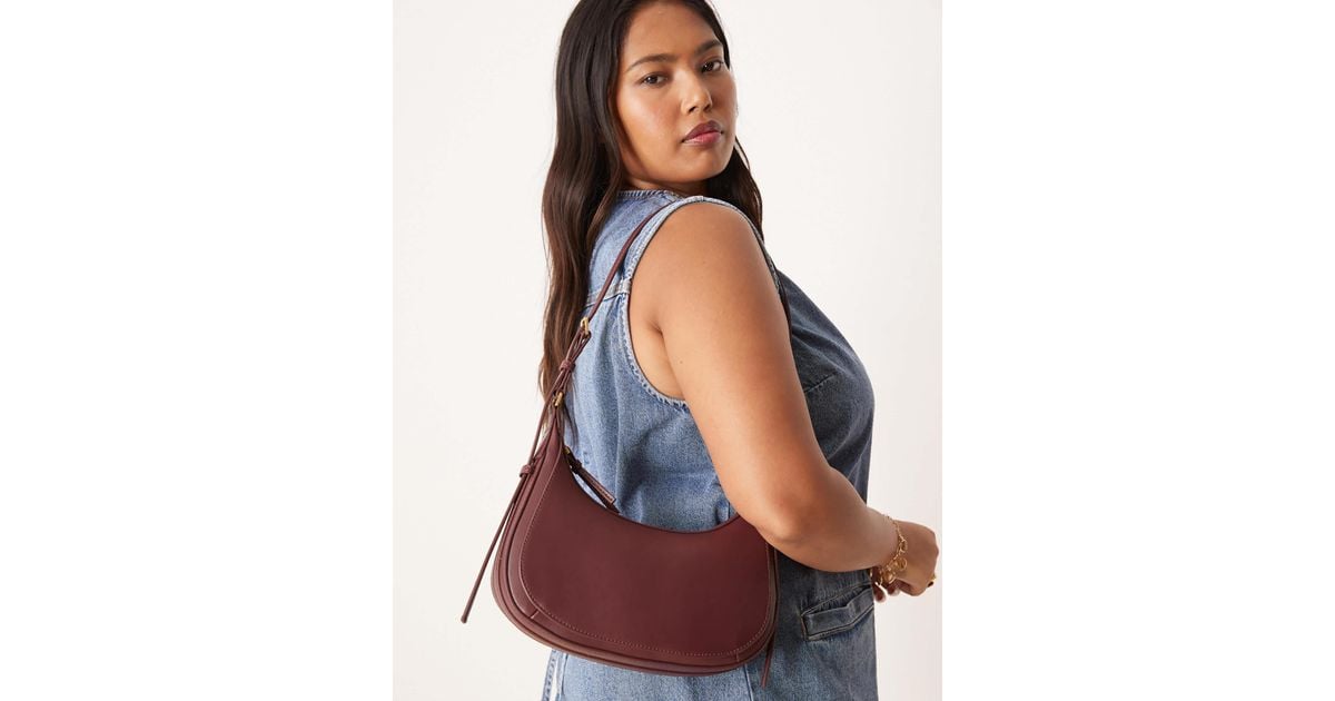 Mango Classic Half Moon Cross Body Bag in Red | Lyst