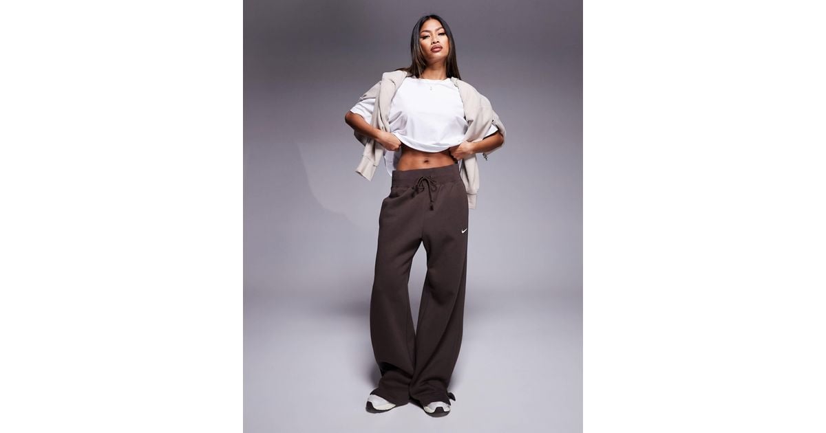 Nike Phoenix Fleece High Rise Wide Leg Sweatpants in Gray | Lyst