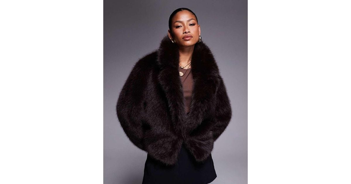 Forever New Faux Fur Coat in Grey | Lyst UK