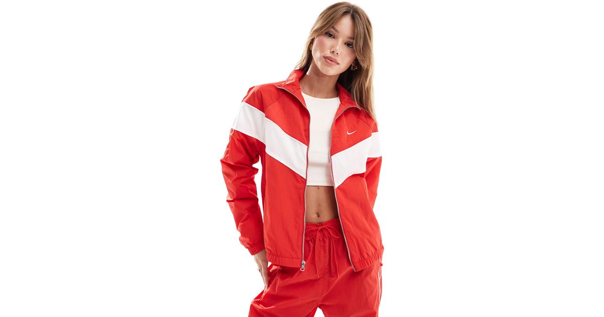Nike Windrunner Track Jacket in Red | Lyst