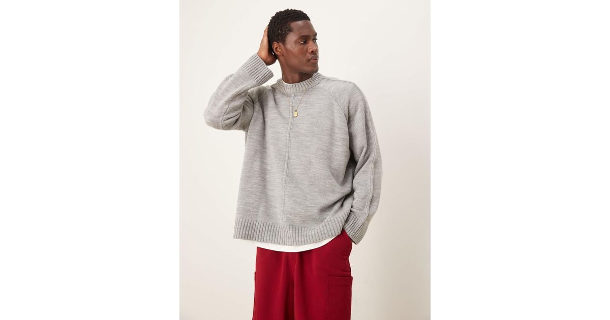 ASOS Super Oversized Boxy Fit Knitted Crew Neck Jumper With Pintuck ...