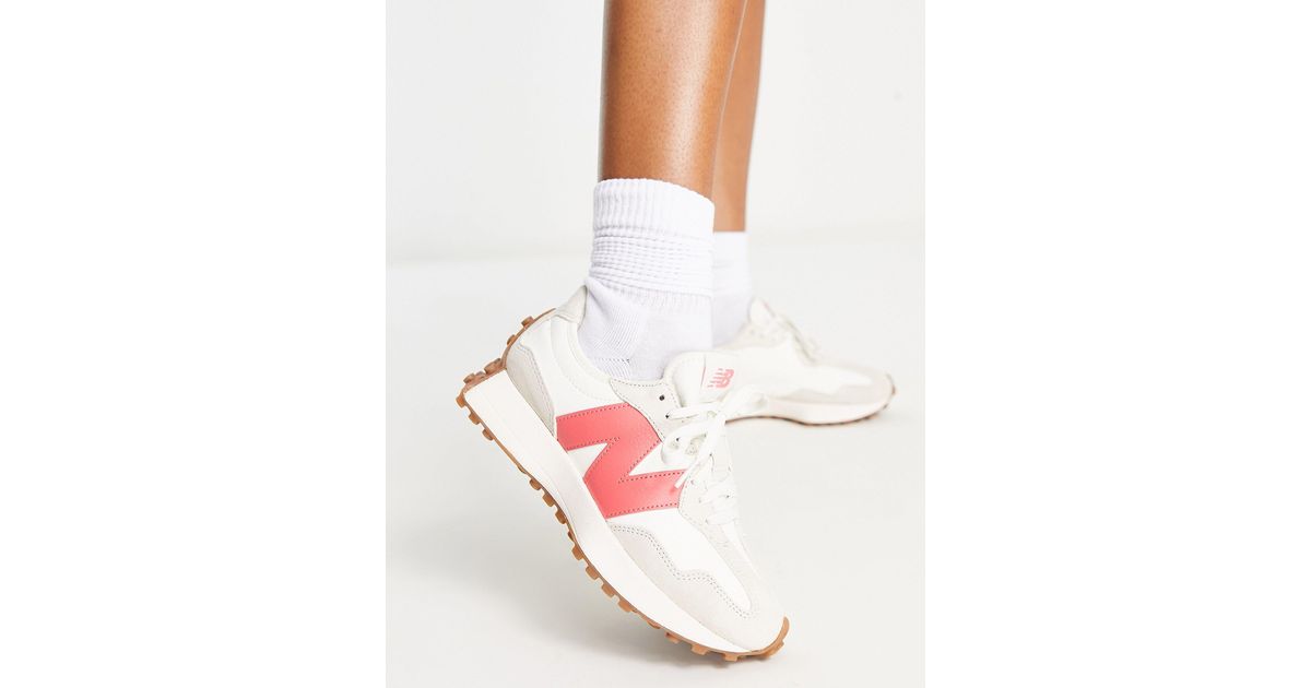327 Baskets Cassé Rose New Balance En Coloris Blanc Lyst