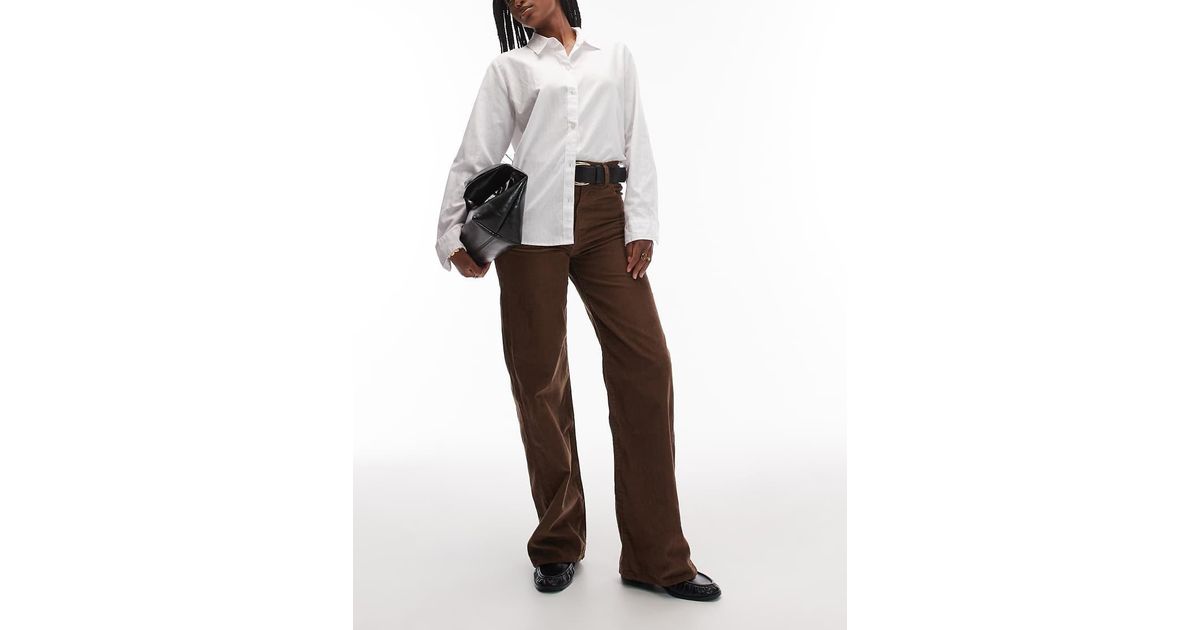 Levi's Ribcage Braided Waist Wide Leg Jeans in White | Lyst UK