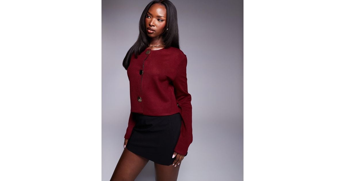 ASOS Structured Cropped Cardigan With Buttons | Lyst