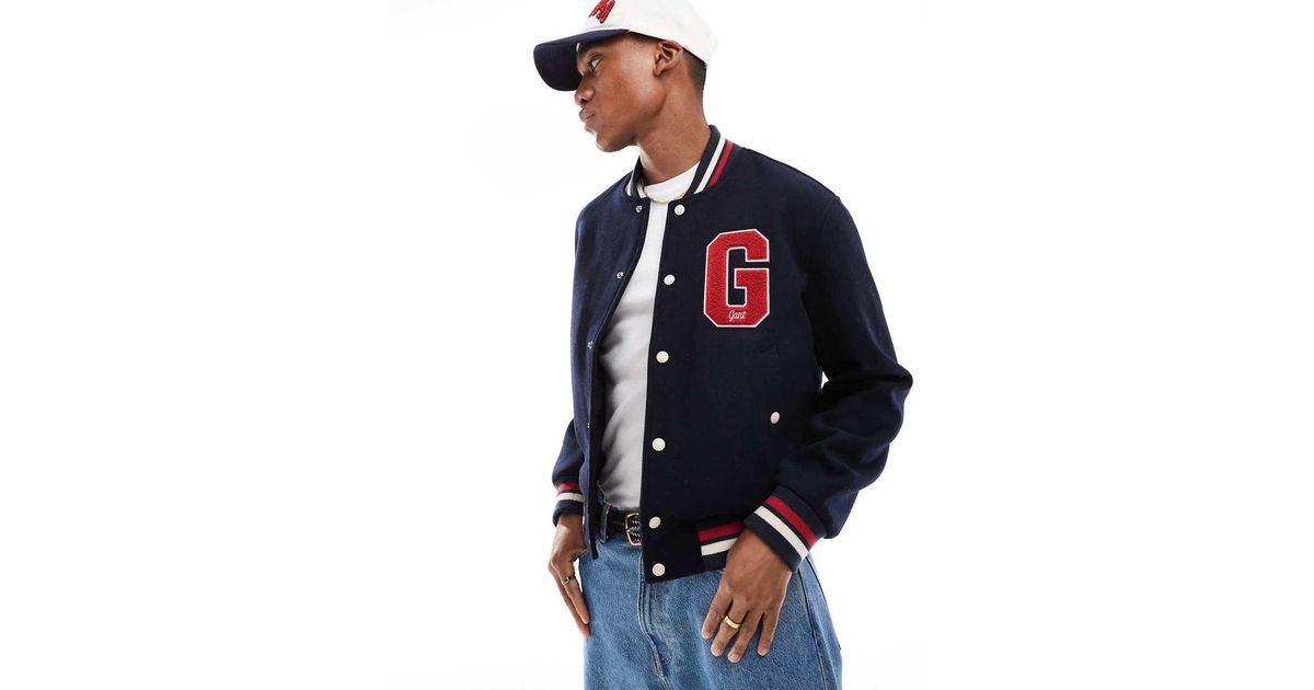 GANT 75Th Anniversary Capsule Wool Varsity Jacket With Logo in Blue for ...