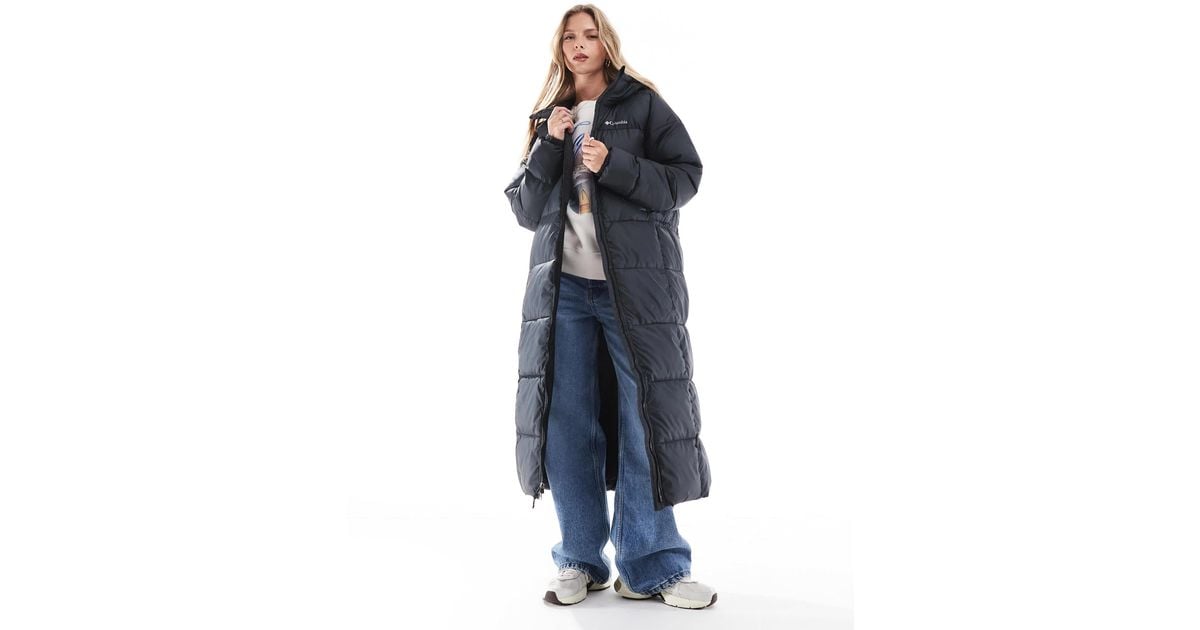 Columbia Puffect Ii Long Line Puffer Coat in Blue | Lyst Canada