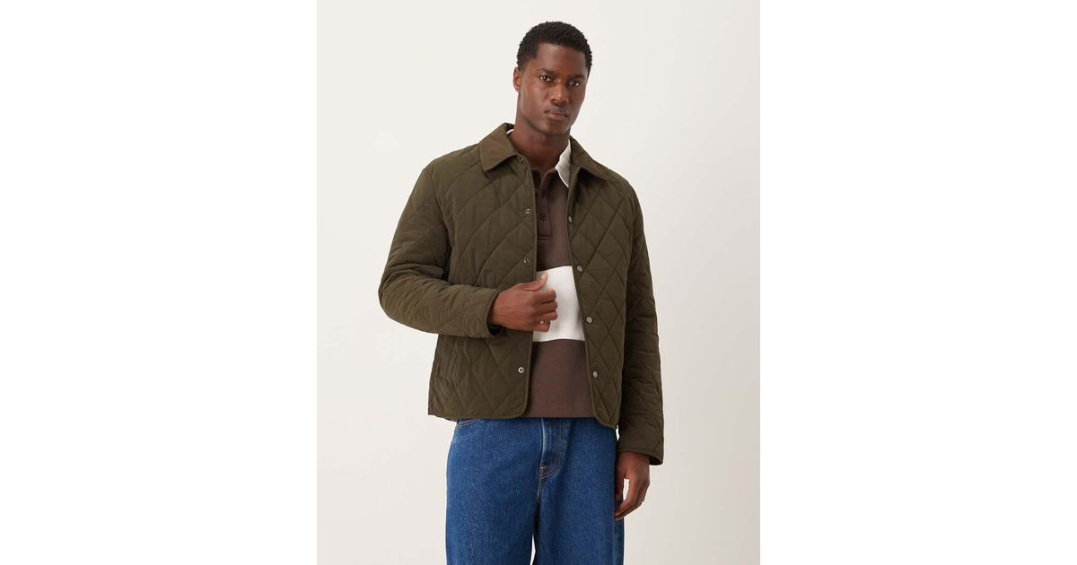 Mango Quilted Jacket in Brown for Men | Lyst UK