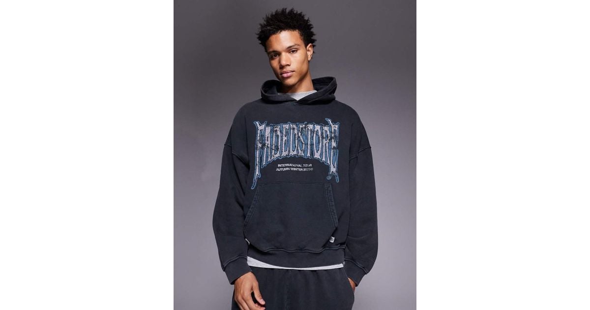 Faded Store Blackletter Hoodie in Blue for Men | Lyst UK