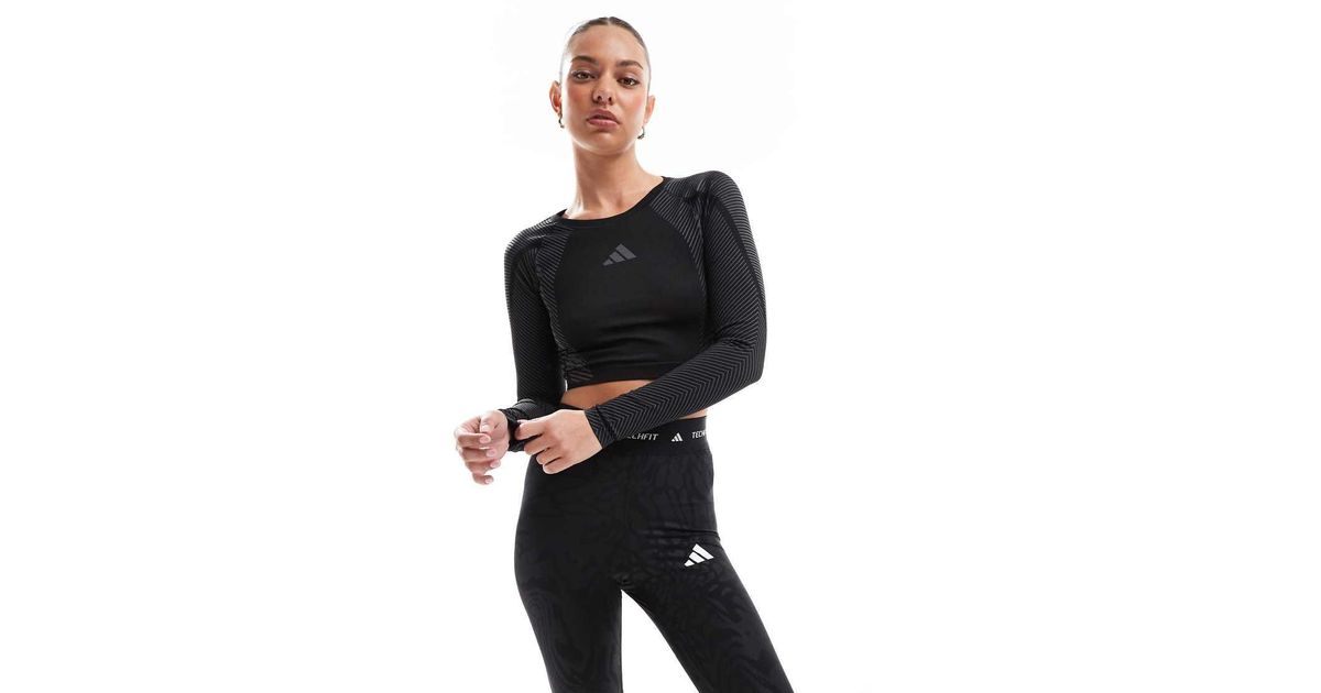 adidas Originals Adidas Training Seamless Long Sleeve Top in Black ...