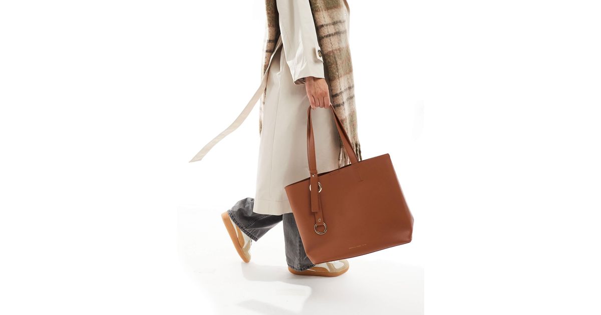 French Connection Grain Tote Shopper Bag in Brown | Lyst