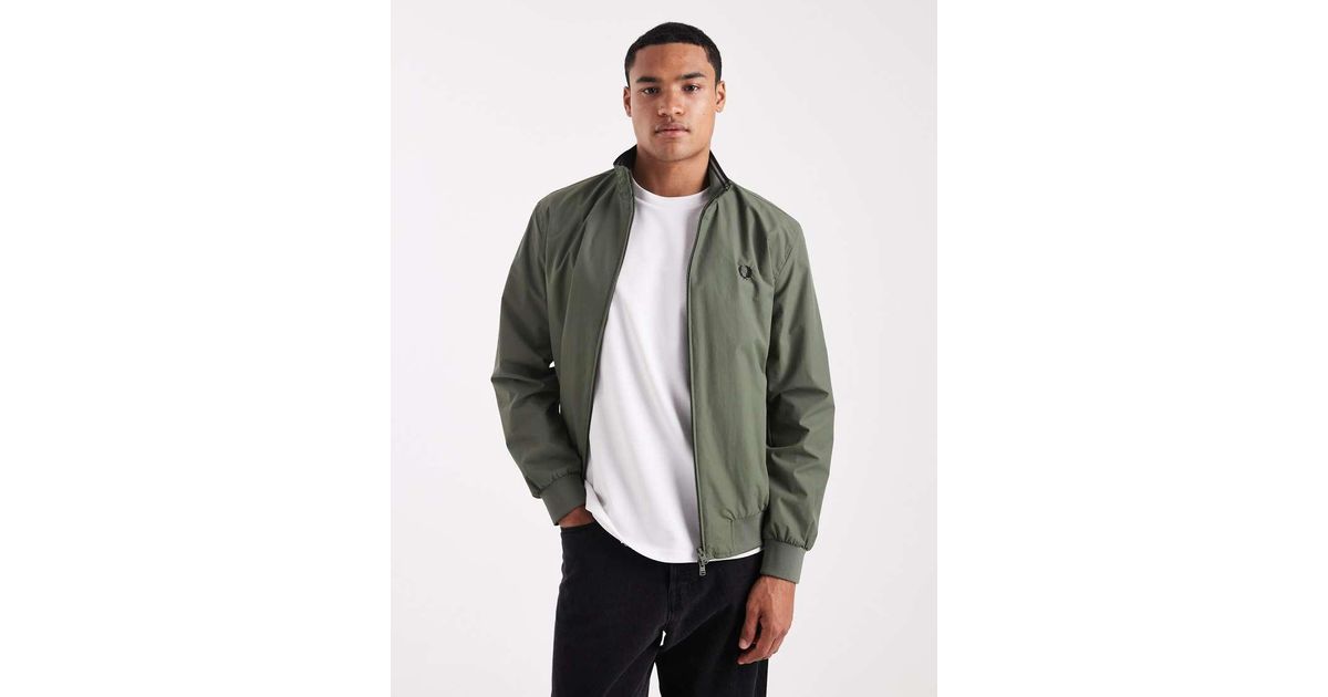 Fred Perry Brentham Jacket in Grey for Men | Lyst UK