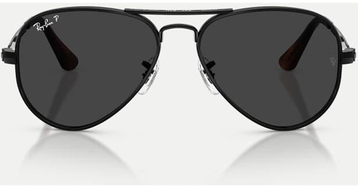 Ray-Ban Aviator Max Pilot Polarised Sunglasses With Lens in Black | Lyst UK