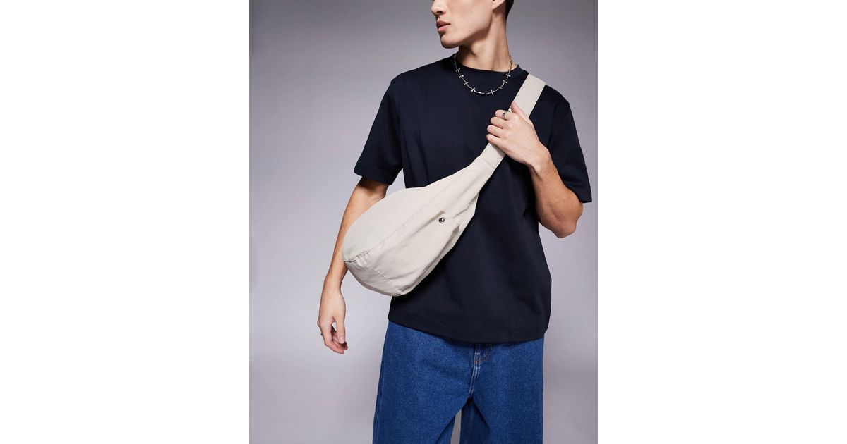 ASOS Nylon Sling Bag in Blue for Men | Lyst