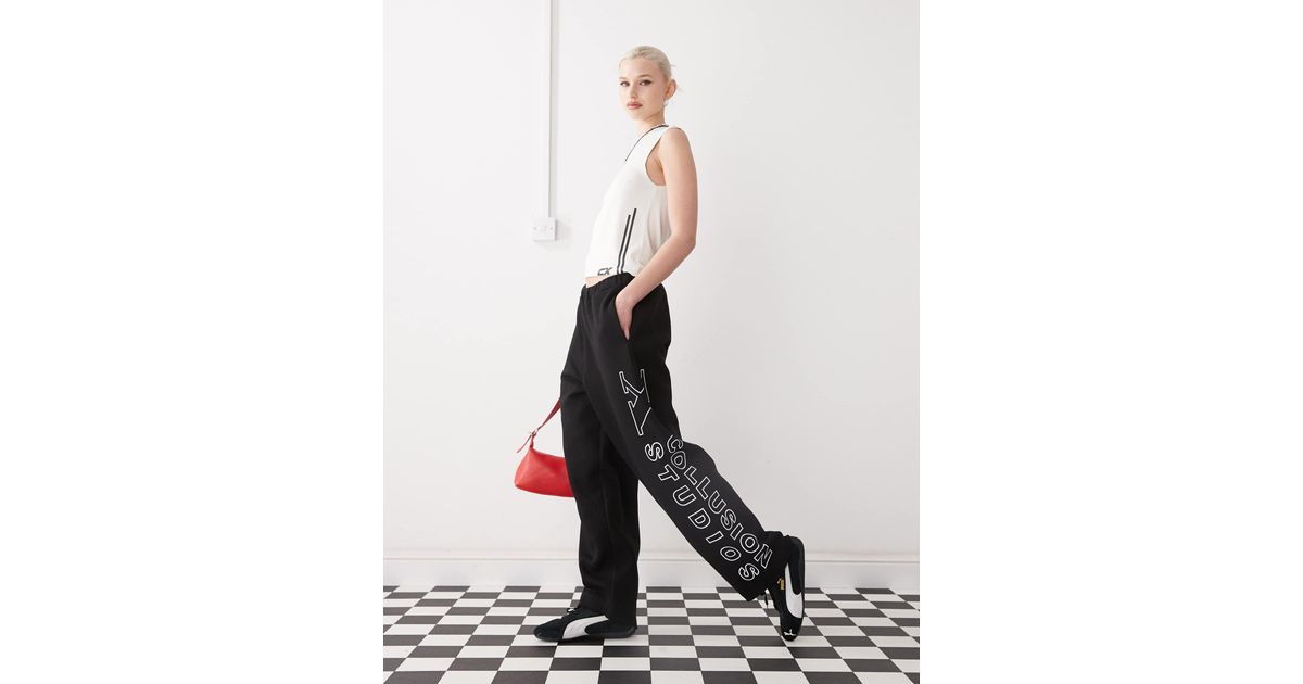 Collusion Oversized Logo Relaxed jogger in White | Lyst