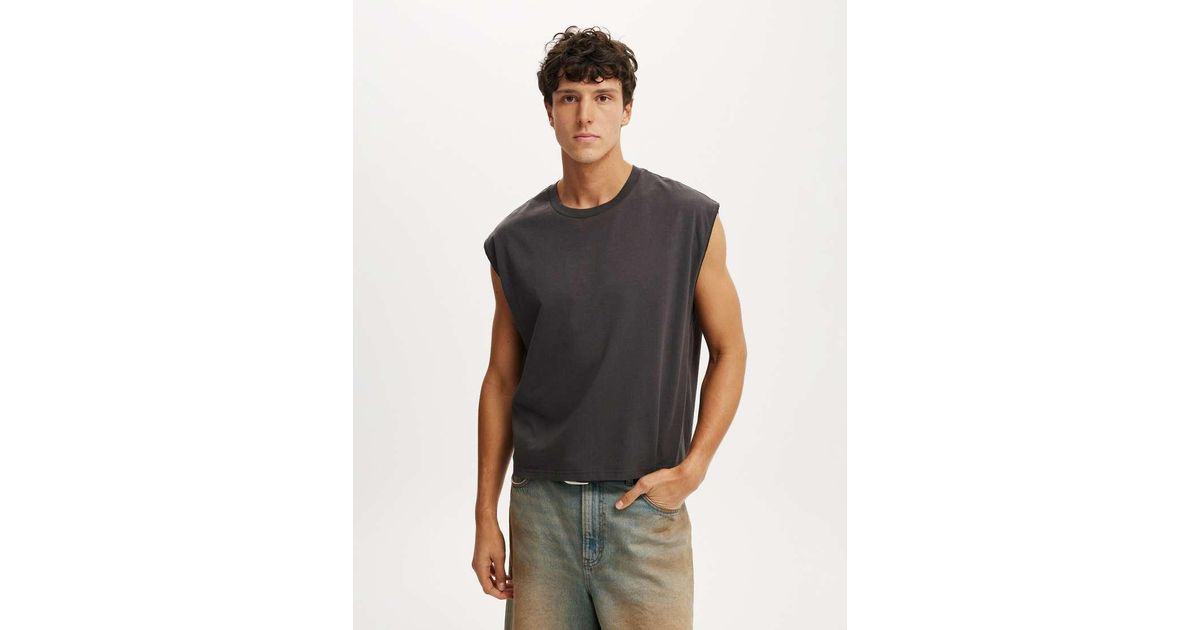 Cotton On Cropped Fit Muscle in Grey for Men | Lyst UK