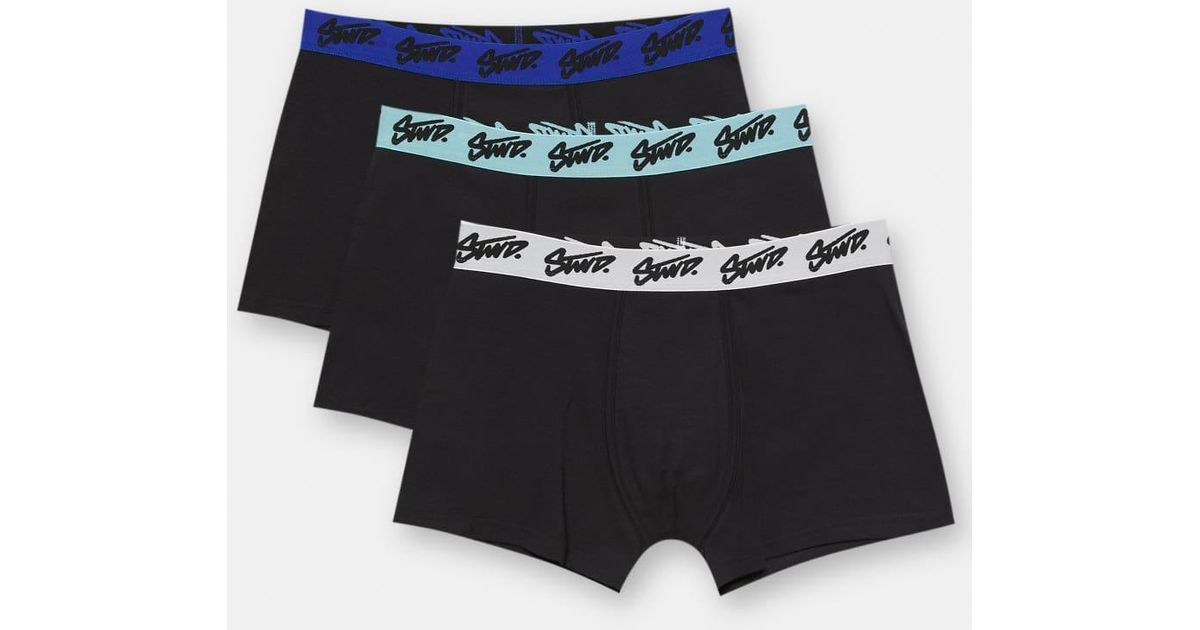 Pull&Bear Pack Of 3 Stwd Logo Boxers in Blue for Men | Lyst UK