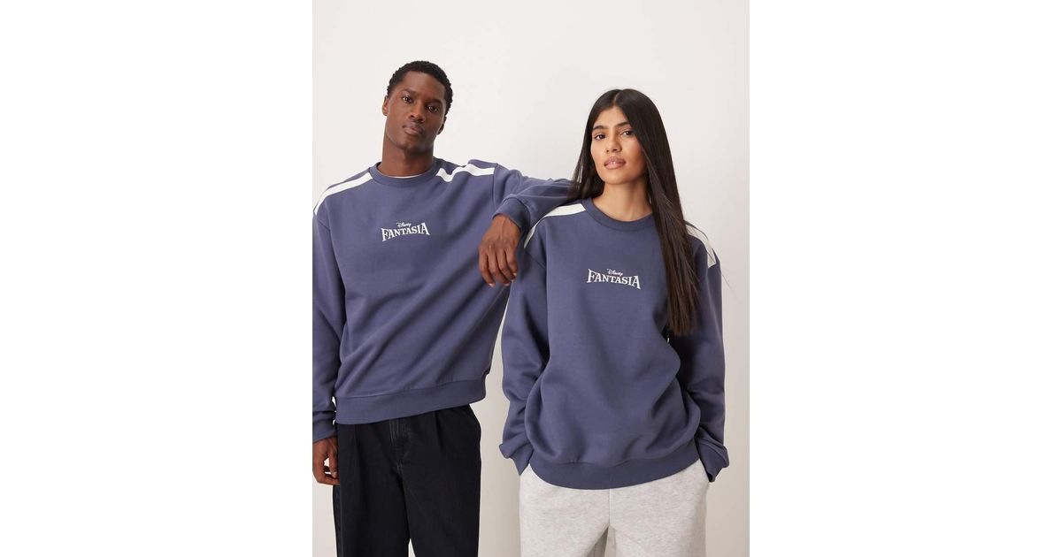 ASOS Disney Fantasia Relaxed Crew With Mickey Mouse Prints in Blue ...
