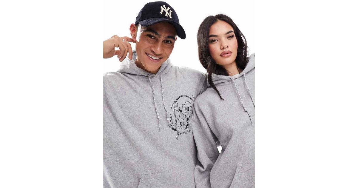 PRNT Know Your Signs Front Print And Back Print Hood in Grey | Lyst UK