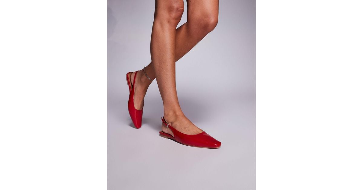 River Island Slingback Ballet Flat in Red | Lyst