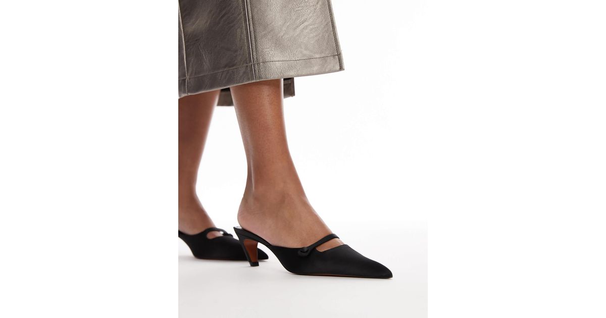 Mango Satin Heel With Cross Front in White | Lyst