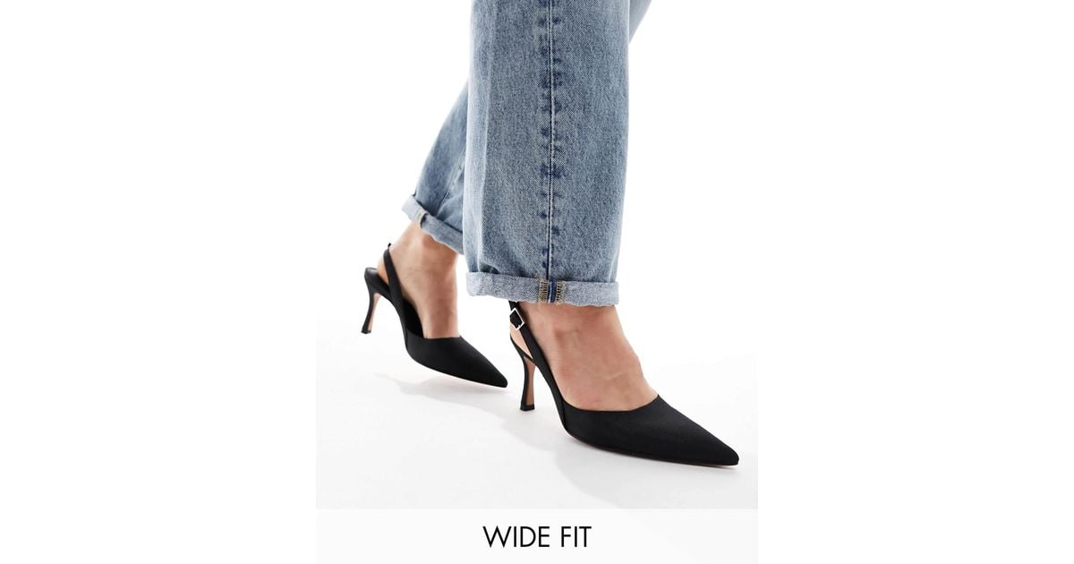 ASOS Wide Fit Samber 2 Slingback Stiletto Heels in Blue | Lyst